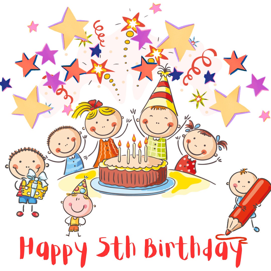 Happy 5th Birthday Png Download, Happy Birthday File, Digital Download ...