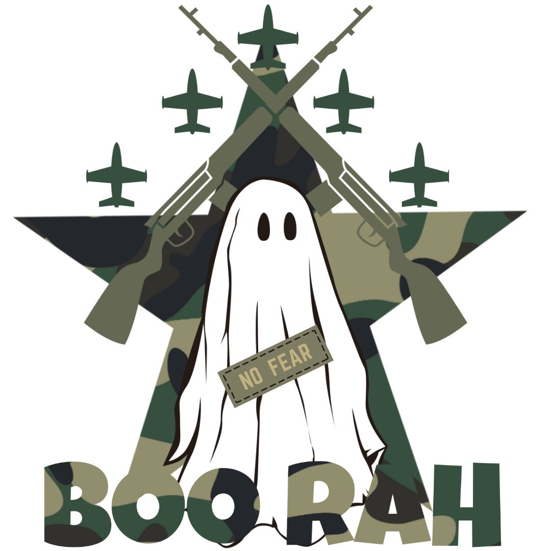 Boo Rah Military Halloween Png Download, Ghost, Camouflage Star, Air ...