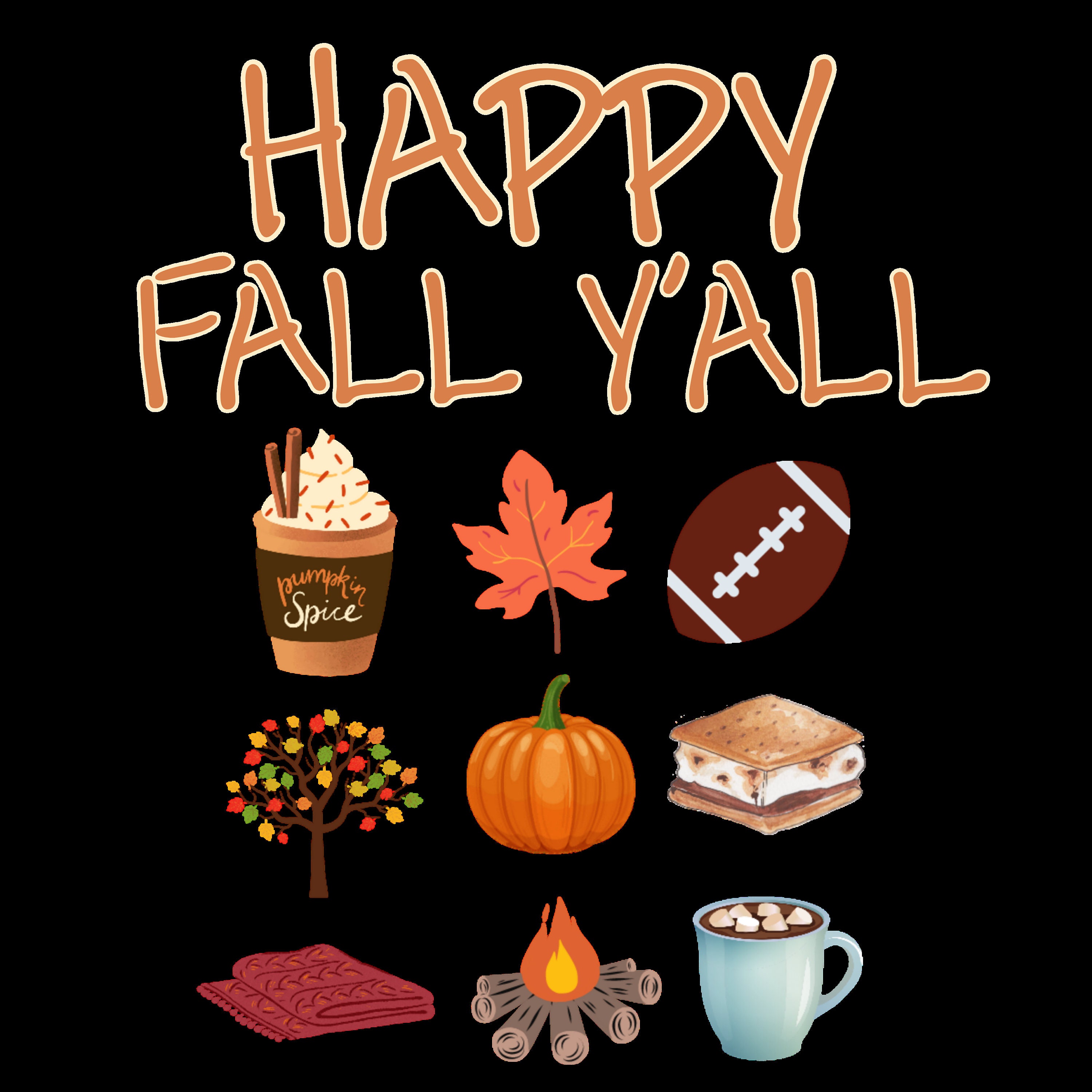 Happy Fall Yall Png Download, Png Fall File, Digital Download, Autumn ...
