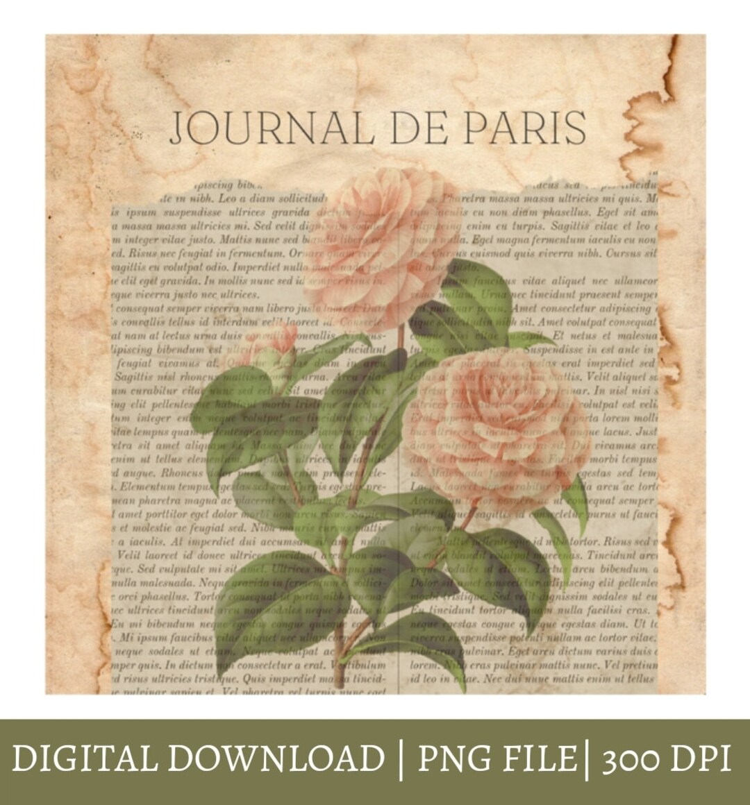 Journal De Paris Png Download, Png File, Digital Download, Antique ...
