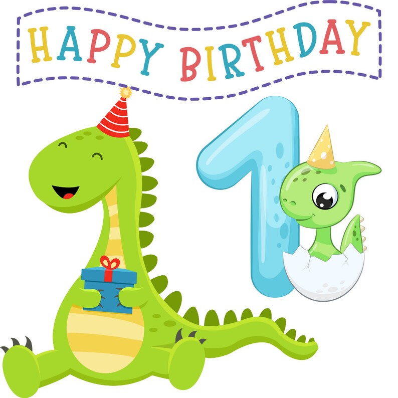 Happy Birthday 1st Birthday Dinosaur Png Download, Png Birthday File ...