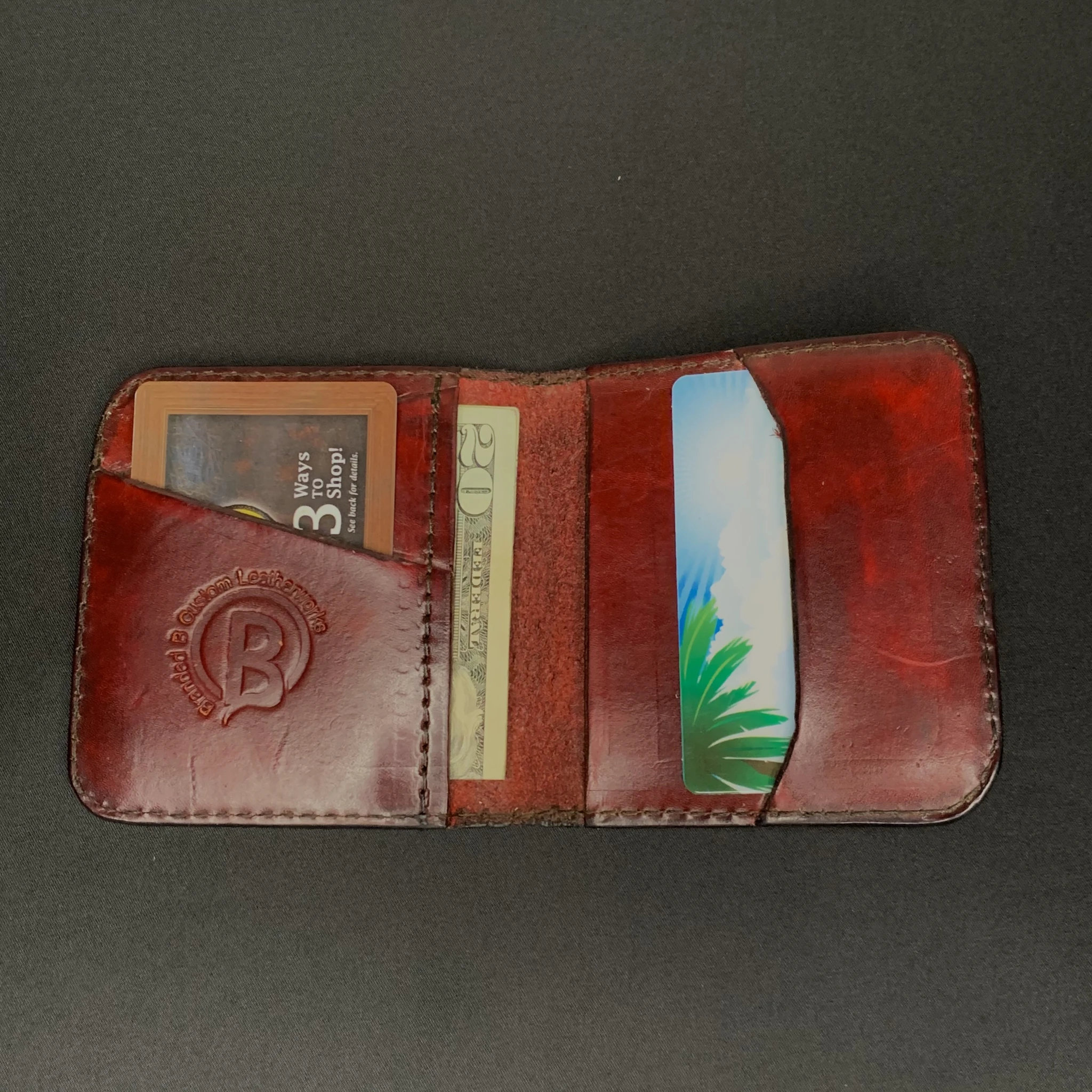 Red Moon Wallet - Handmade Veg-tan Leather - Etsy