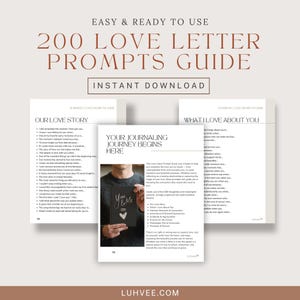 200 Love Letter Prompts, Romantic Writing Guide (printable PDF) - Etsy