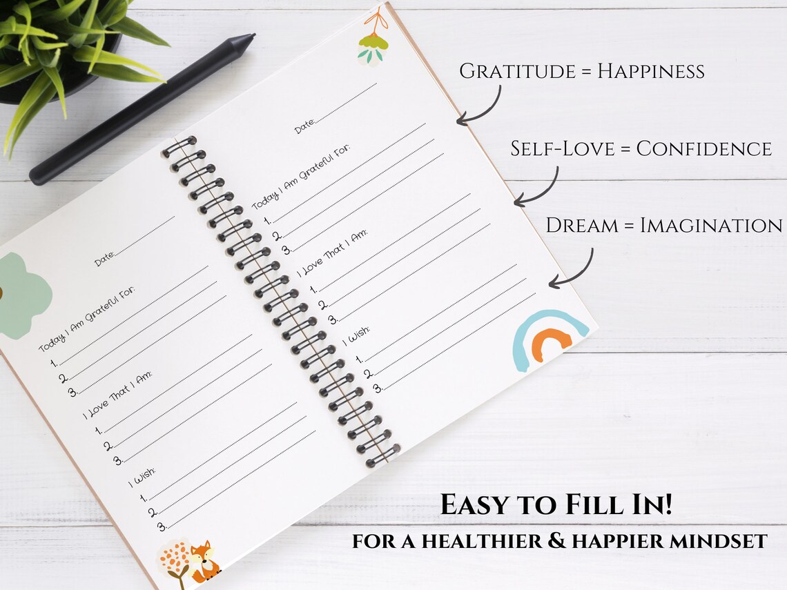 Kids Gratitude Journal Personalized Girls Journal Notebook - Etsy