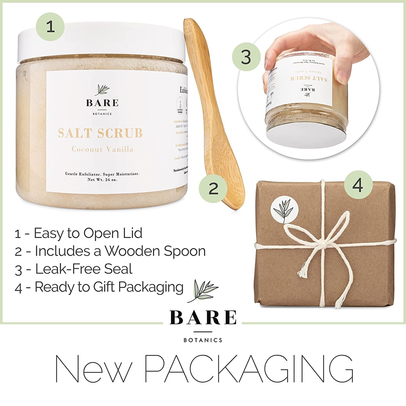 All Natural Body Scrub net Wt. 24oz Gentle Exfoliator - Etsy