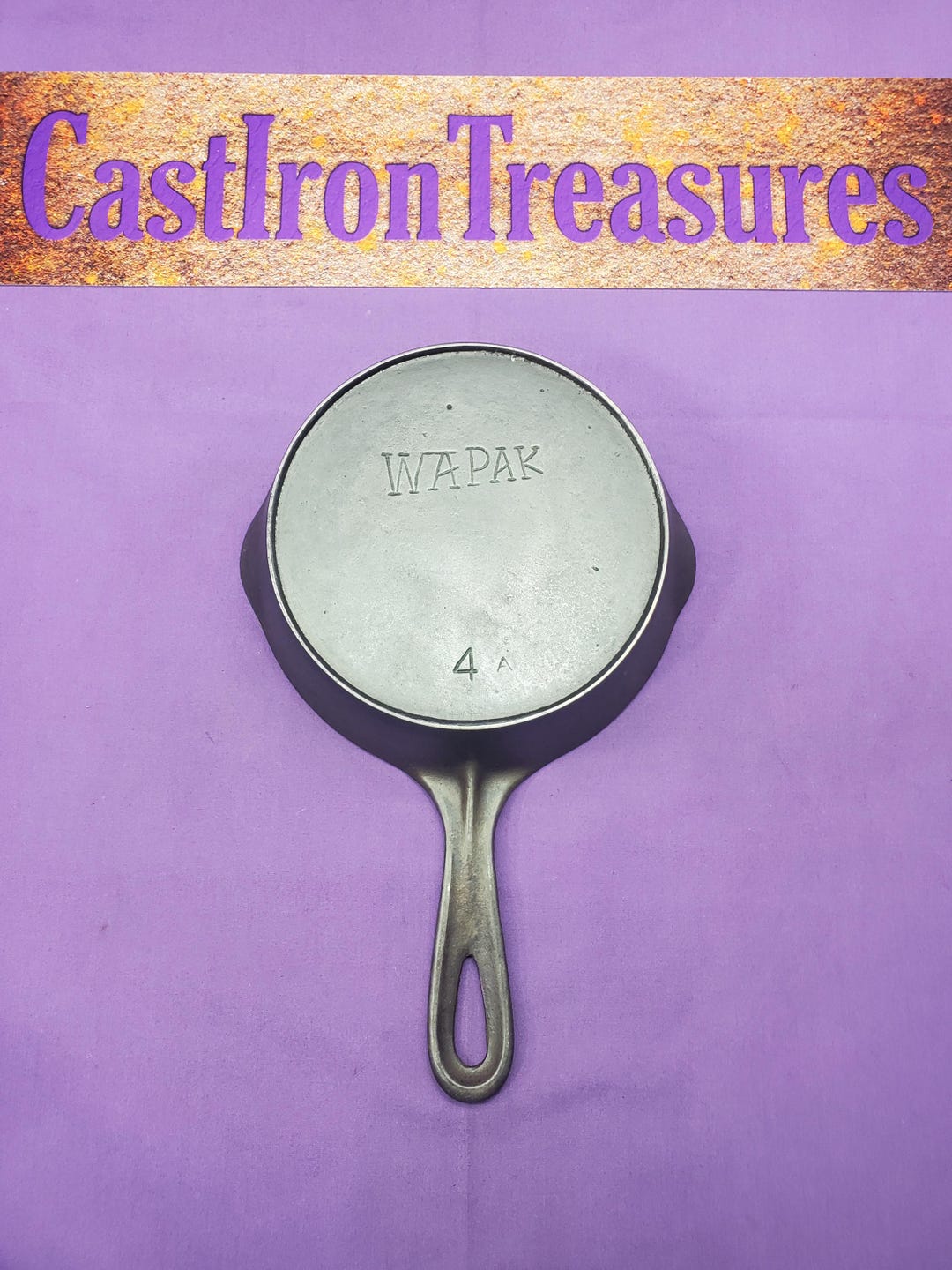 Rare Wapak #4 Cast Iron Skillet With Strong Heat Ring Tapered Logo ...
