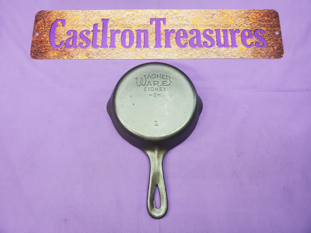 Rare #2 Wagner Ware Cast Iron Skillet W/ Smooth Bottom Stylized Logo ...