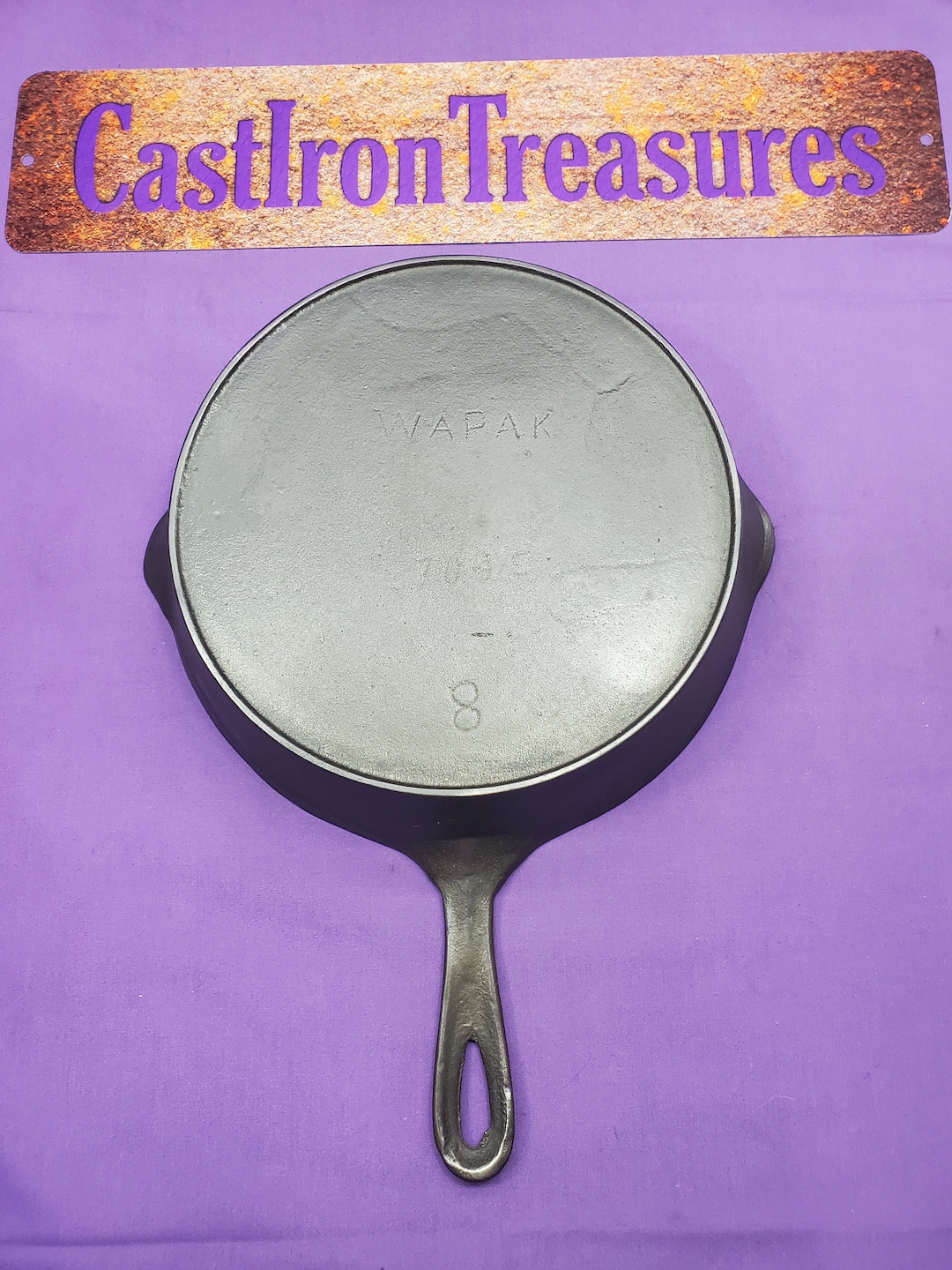 Early Wapak #8 Cast Iron Skillet With Strong Heat Ring Makers Mark ERIE ...