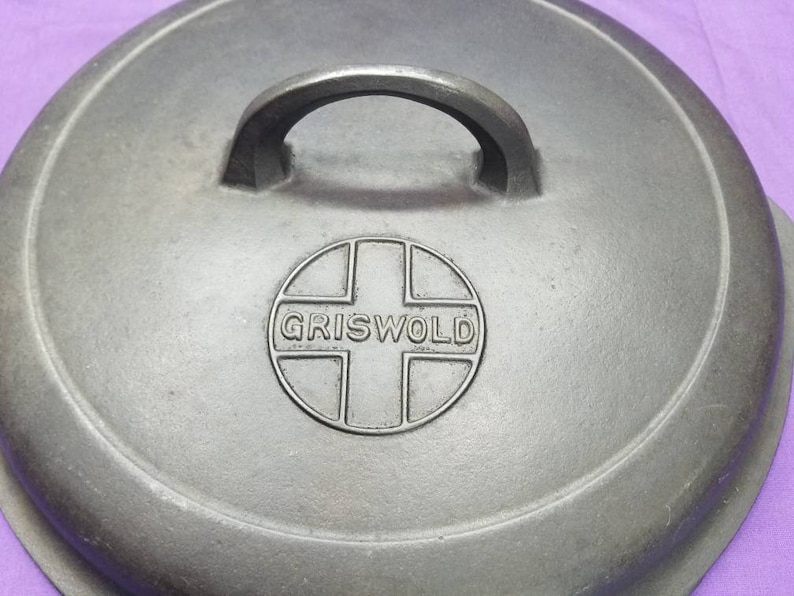 Excellent Griswold 8 Cast Iron Button Logo Skillet Cover High | Etsy