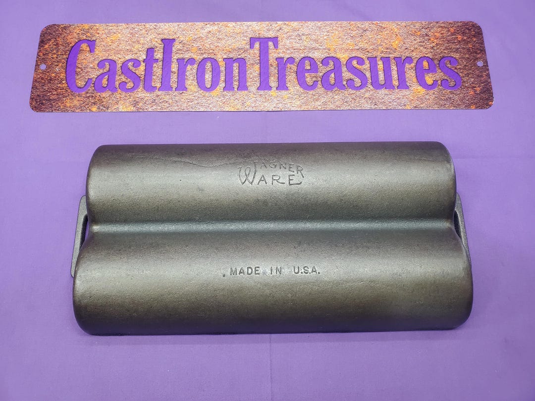 Rare Wagner Cast Iron Double Loaf Bread Pan With Smooth Bottom Sits ...