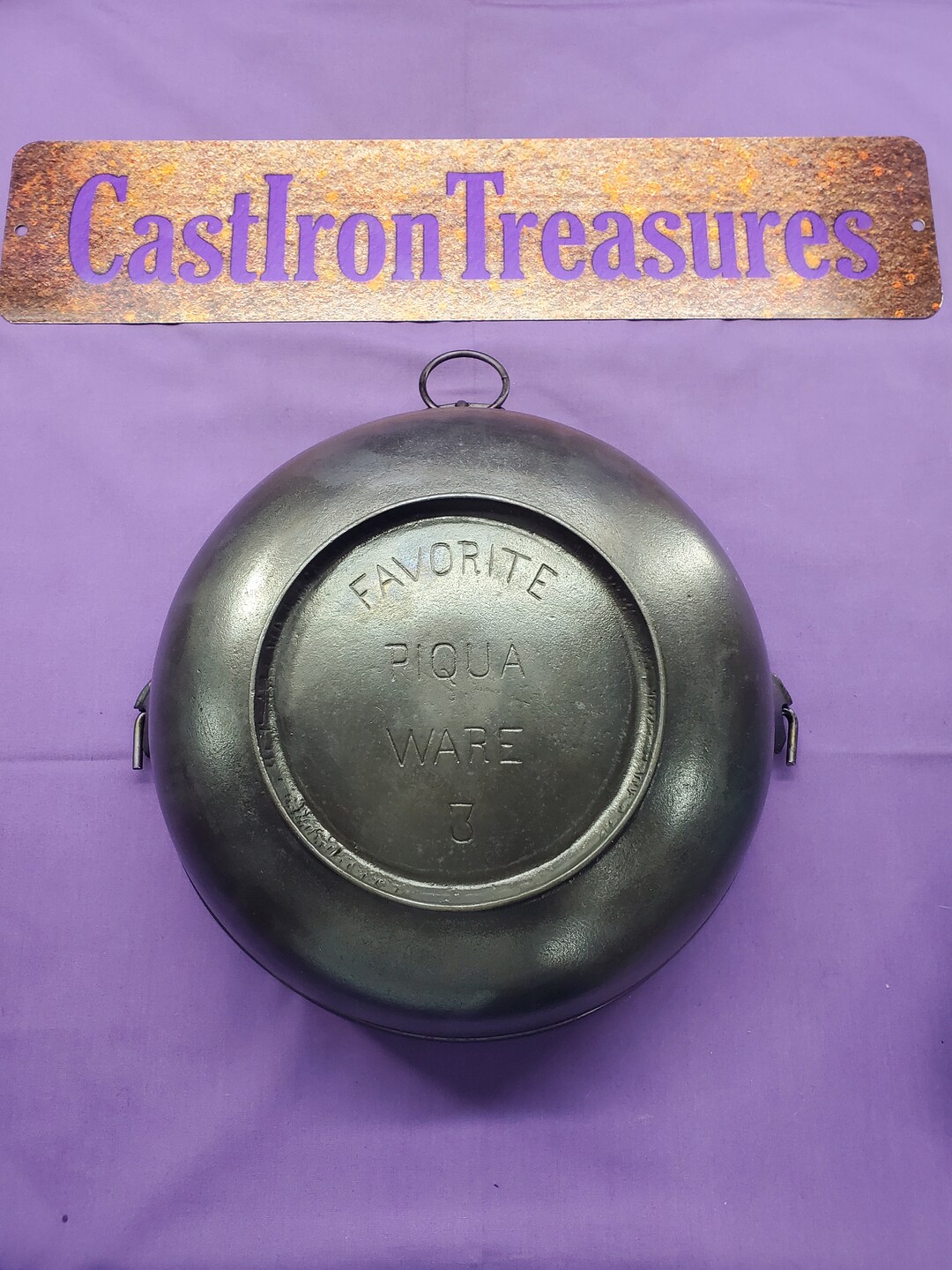 Rare #3 Favorite Piqua Ware Cast Iron Scotch Bowl With Heat Ring Early ...