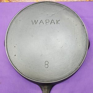 Early Wapak #8 Cast Iron Skillet With Heat Ring Excellent Condition ...