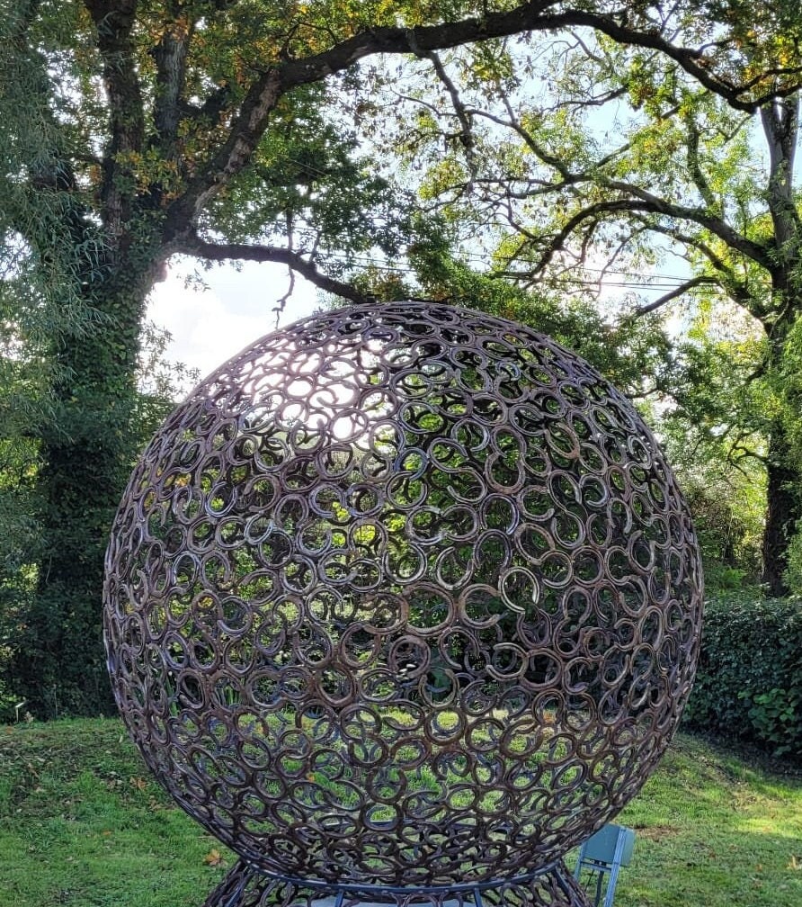 Huge Garden Feature Horseshoe Sculpture Sphere Statement 2.1 M - Etsy