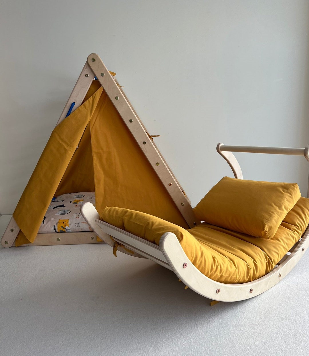 SET of 6 Items , Climb up Triangle Mattress Tent Sliding Board Rocking ...