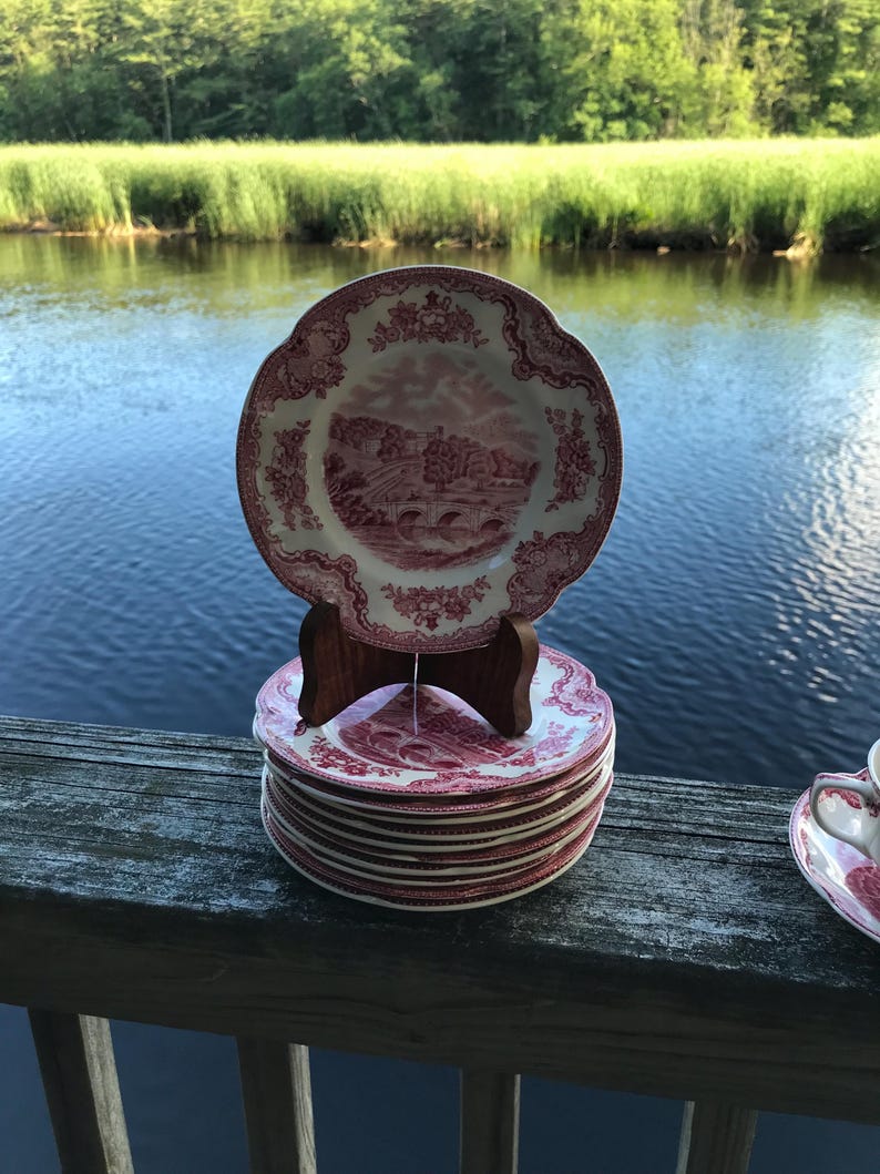 Vintage Johnson Bros Old British Castles Pink and White China - Etsy