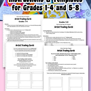 Artist Trading Cards PRINTABLE Elementary Visual Arts Activity for ...