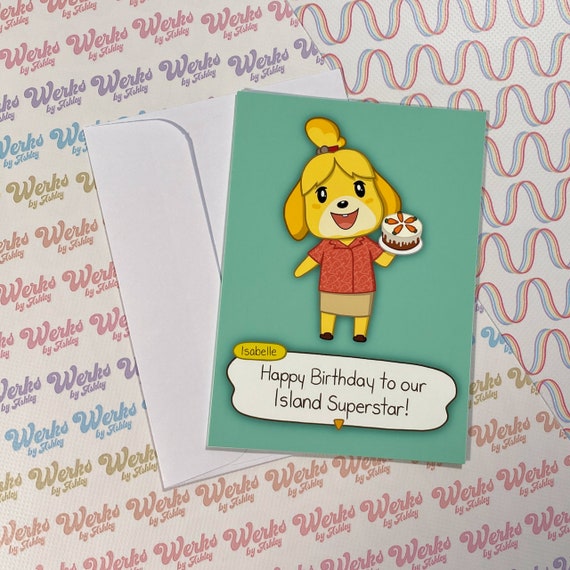 Printable Isabelle Birthday Card digital Download Animal - Etsy