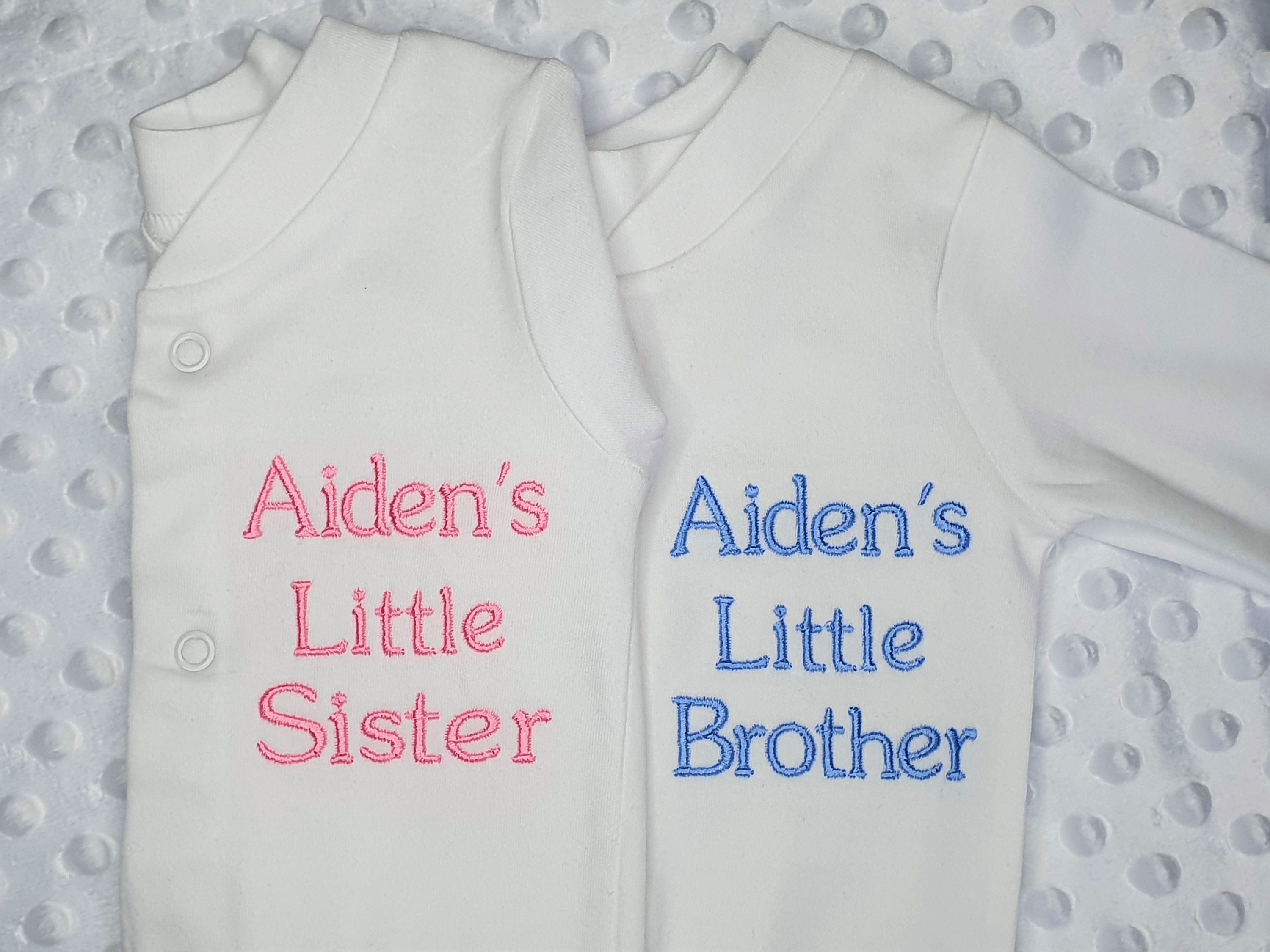 Personalised Little Bro Little Brother Baby Sleepsuit - Etsy UK