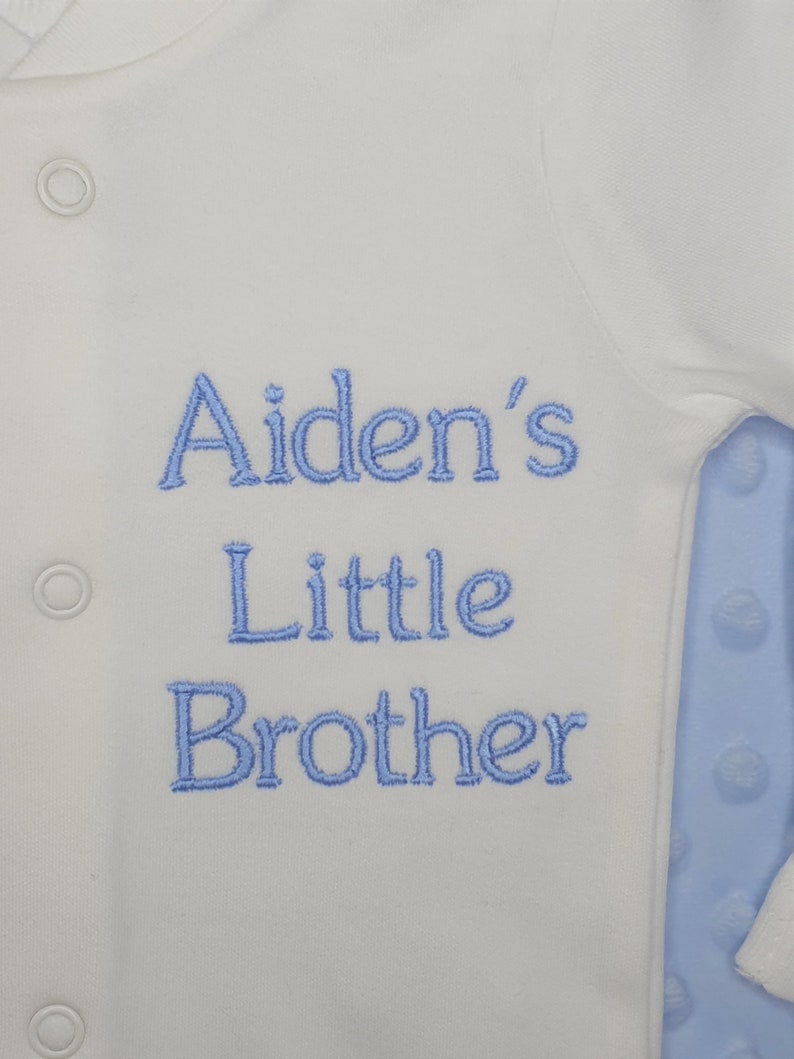 Personalised Little Bro Little Brother Baby Sleepsuit | Etsy