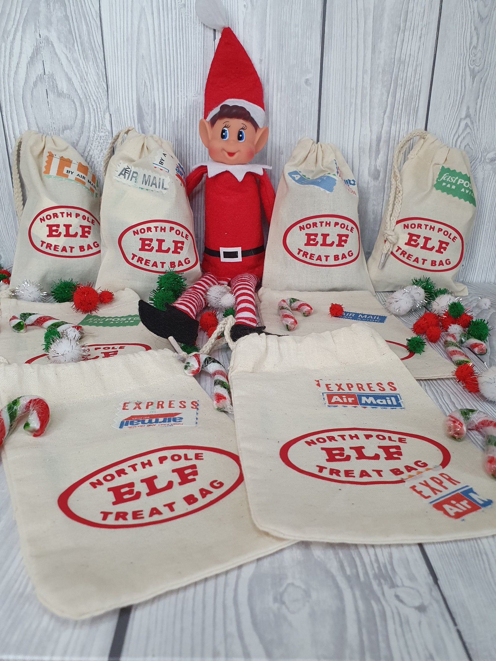 Elf Christmas Elf Elf Treat Bag Christmas Treat Bag North - Etsy UK