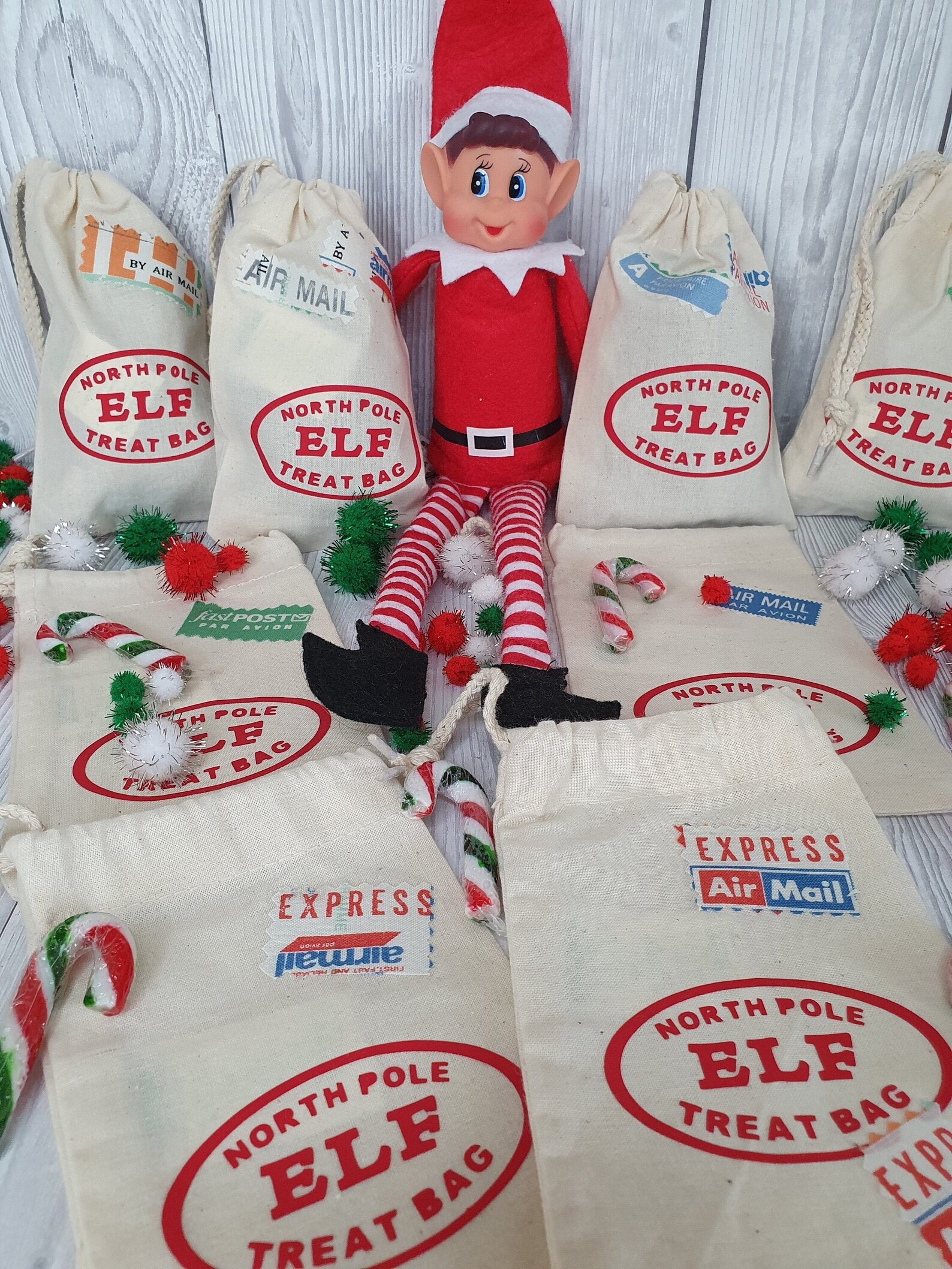 Elf Christmas Elf Elf Treat Bag Christmas Treat Bag North - Etsy UK