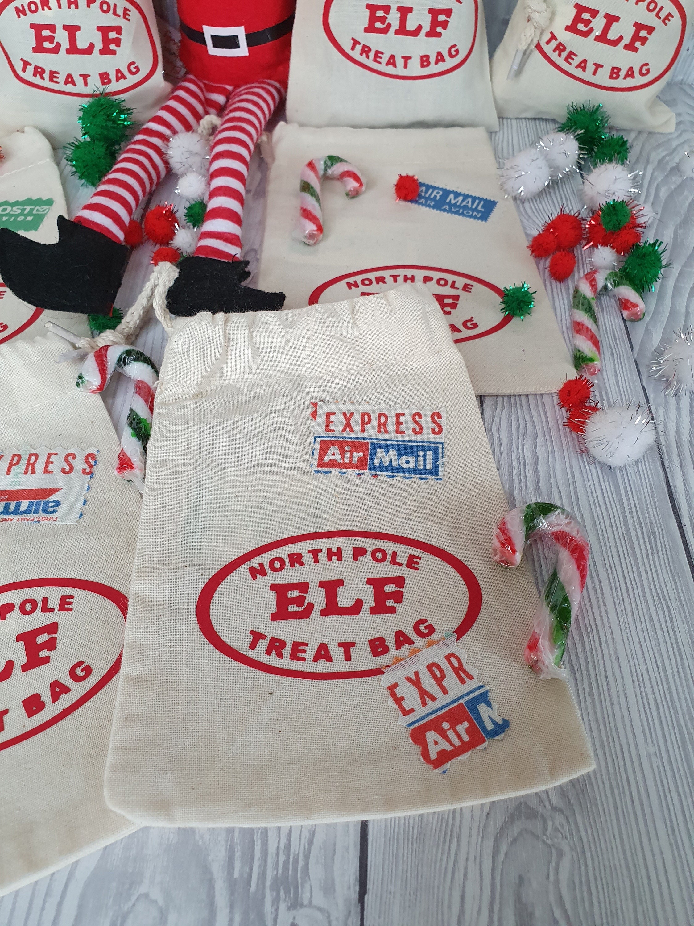 Elf Christmas Elf Elf Treat Bag Christmas Treat Bag North - Etsy UK