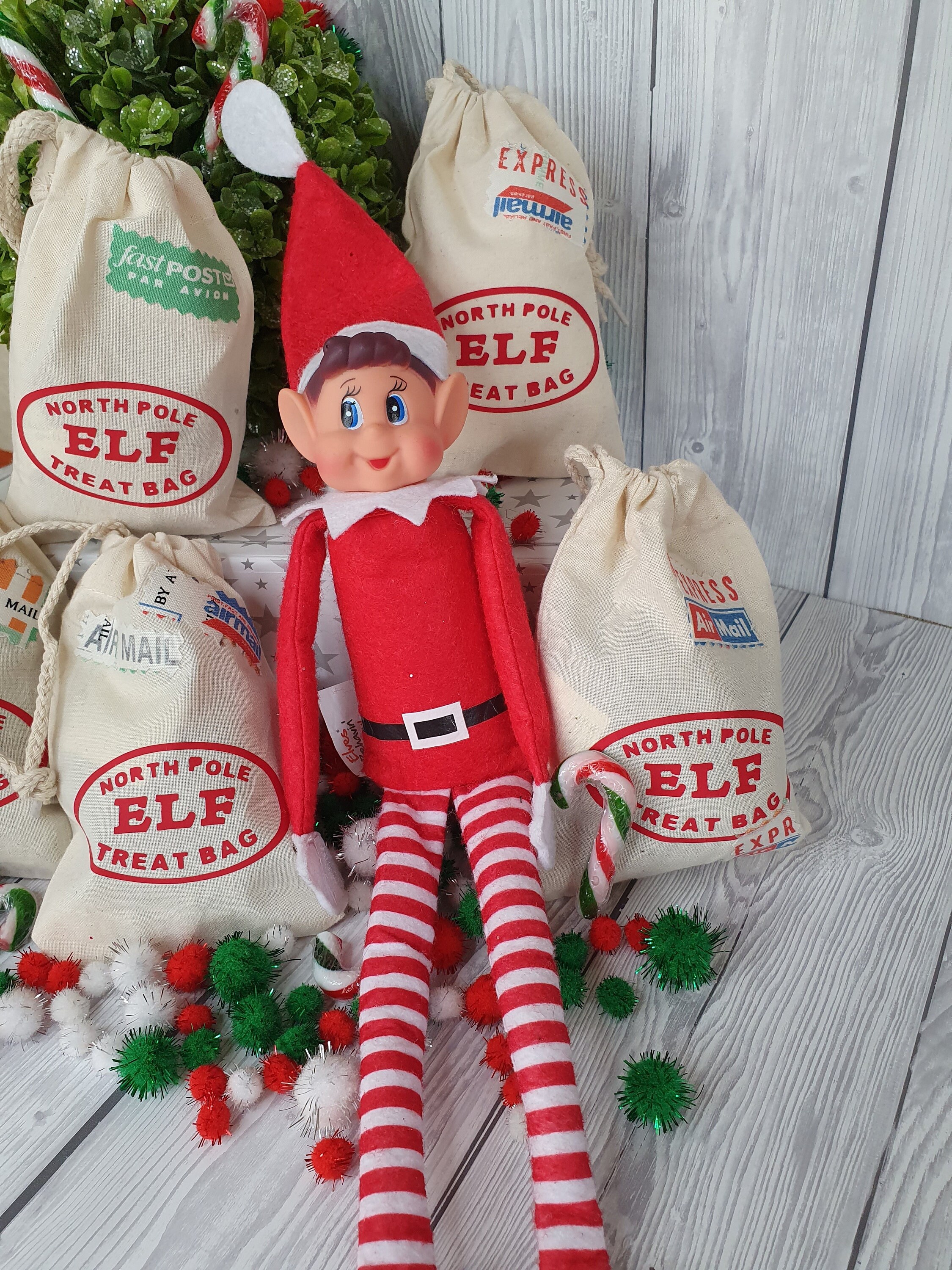 Elf Christmas Elf Elf Treat Bag Christmas Treat Bag North - Etsy UK
