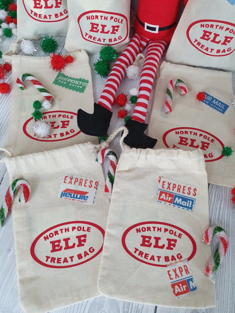 Elf Christmas Elf Elf Treat Bag Christmas Treat Bag North - Etsy UK