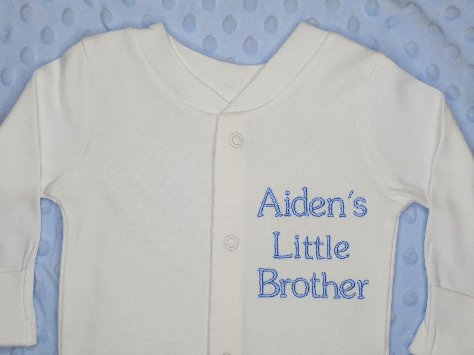 Personalised Little Bro Little Brother Baby Sleepsuit | Etsy