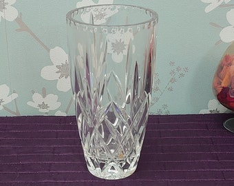Ofnah Hand-cut Lead Crystal Tall Cut Glass Vase - Etsy