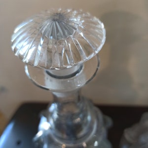 Set of 3 Victorian Glass Decanters. Circa 1852. Bell Shaped, Pillar Decanters. Different Sizes ...