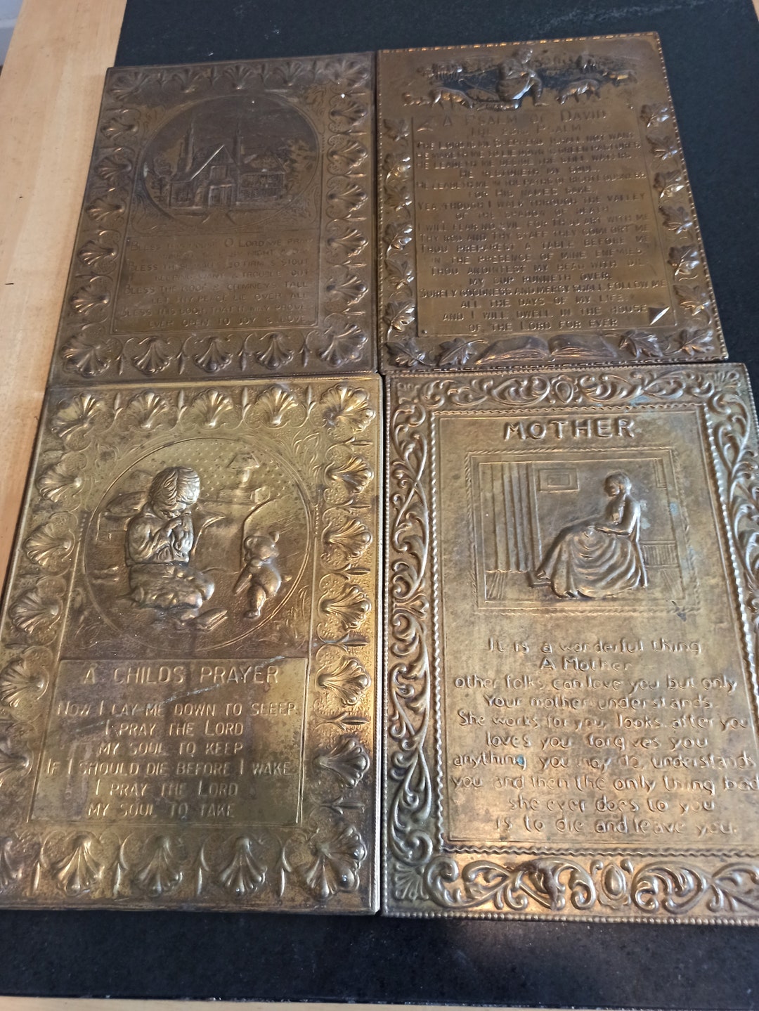 Vintage Brass Wall Plaques. - Etsy