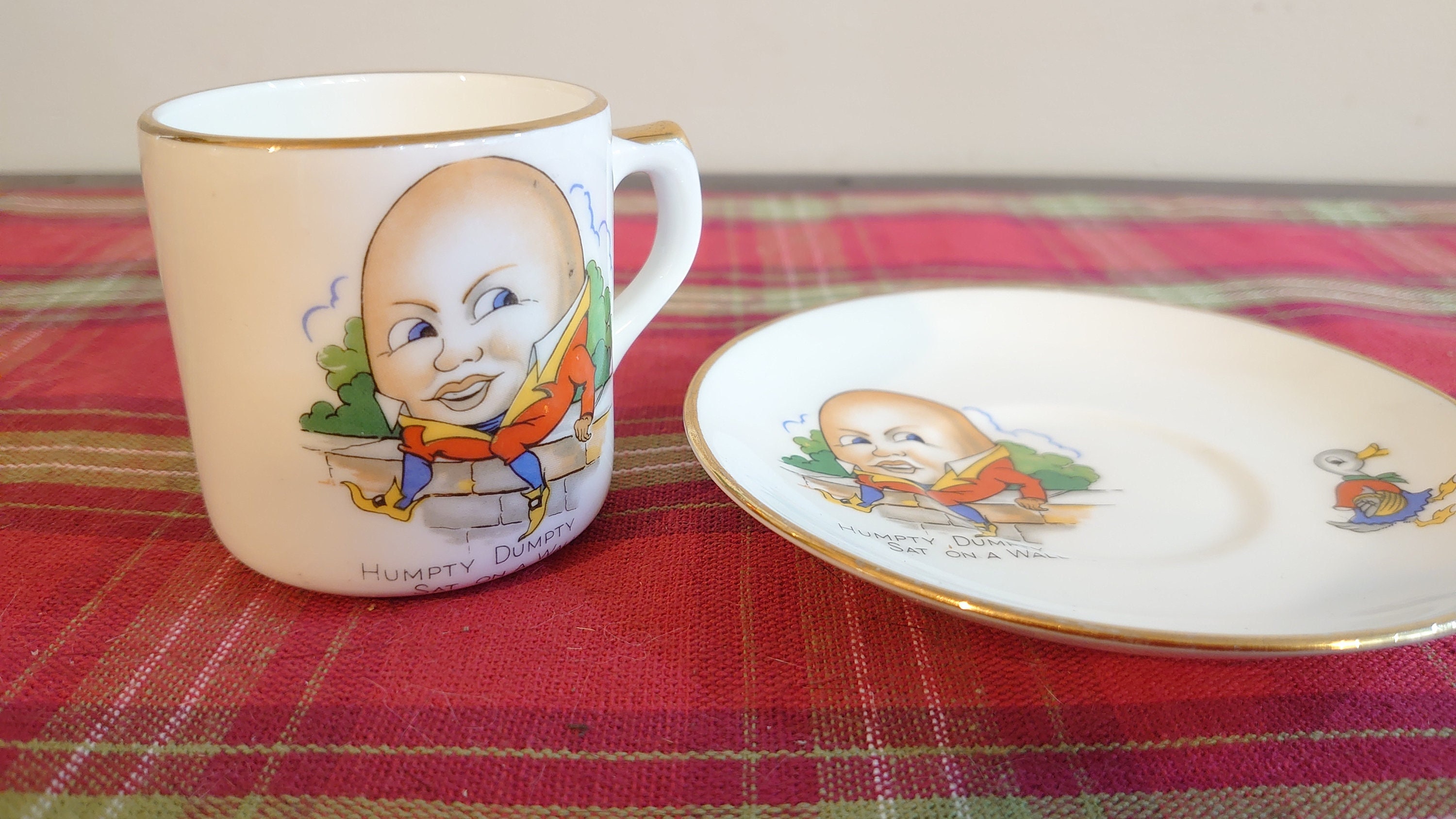Humpty Dumpty Cup and Saucer Duo Dorchester Fine China - Etsy