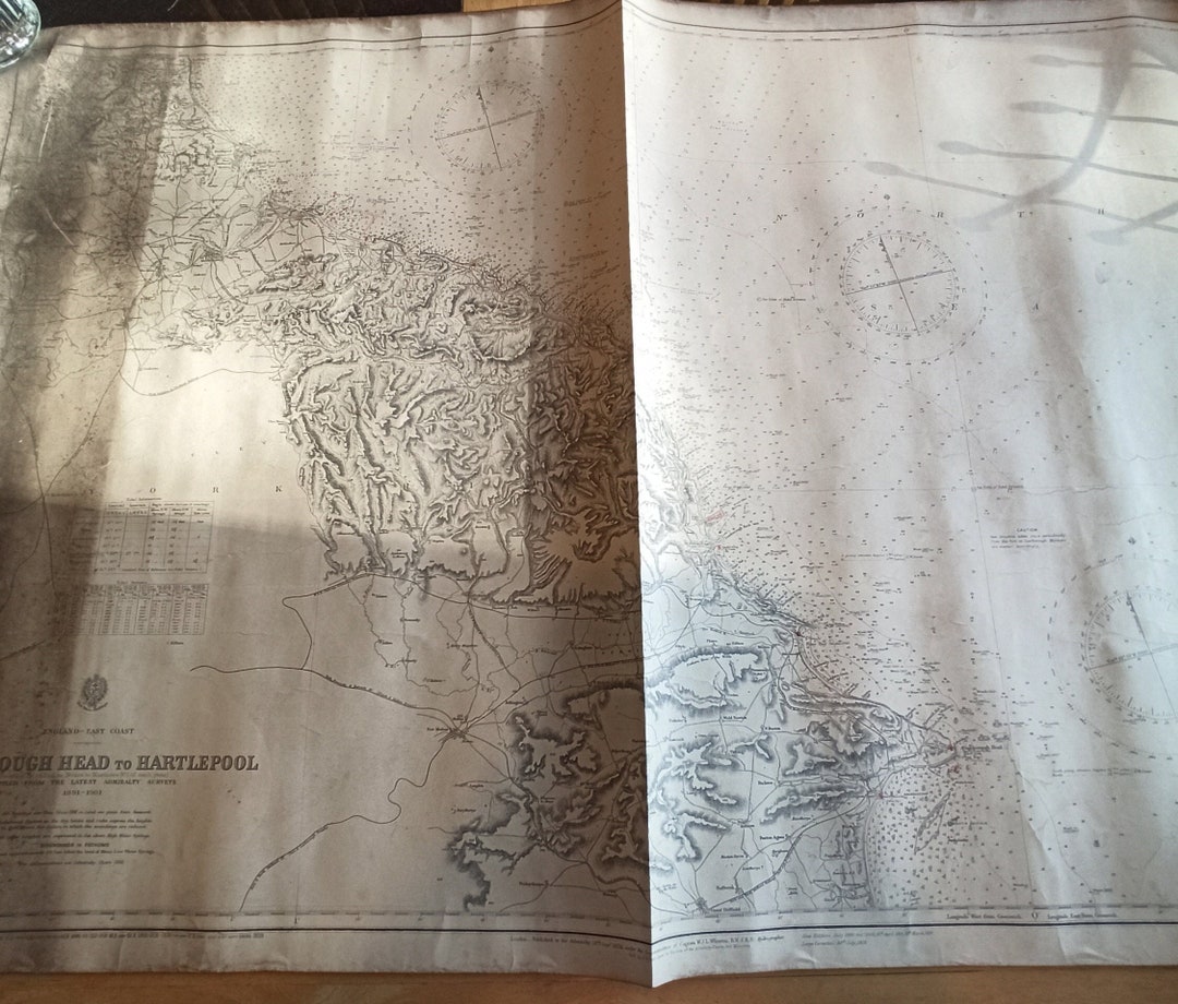Vintage Maritime / Nautical Map. Original Published 1892. (1191). C ...