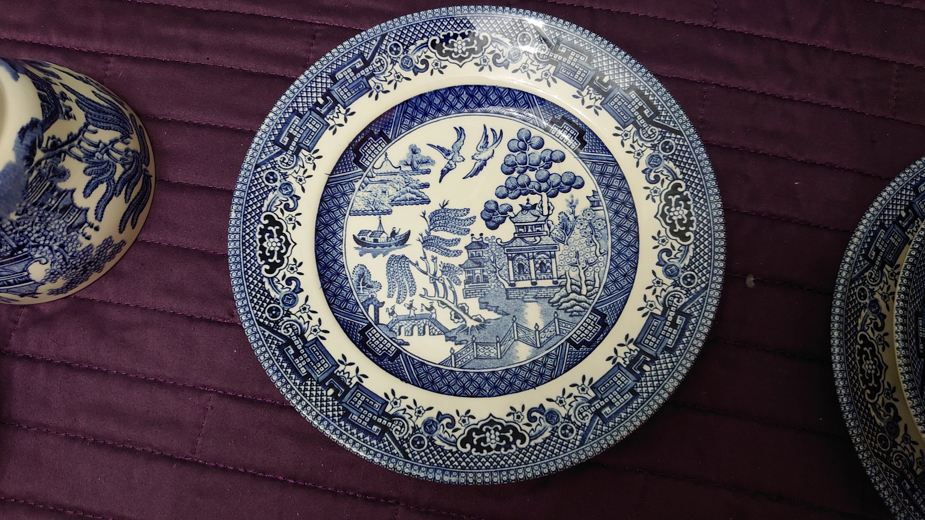 Ringtons Tea Ltd Six Piece Tea Set - 2 Blue and White Trios of Cup ...