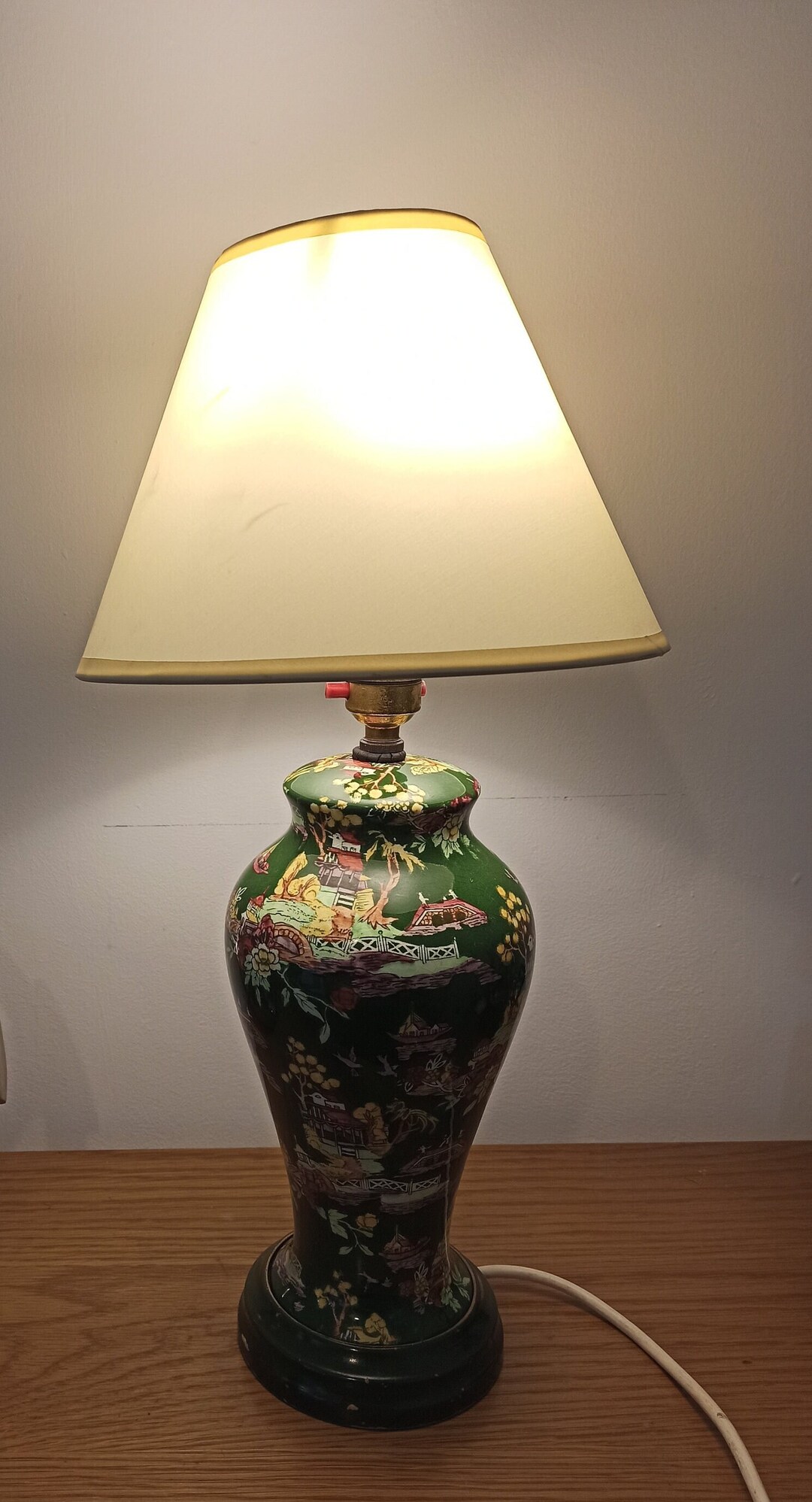 Vintage Green Oriental Style Table Lamp. Ceramic. - Etsy