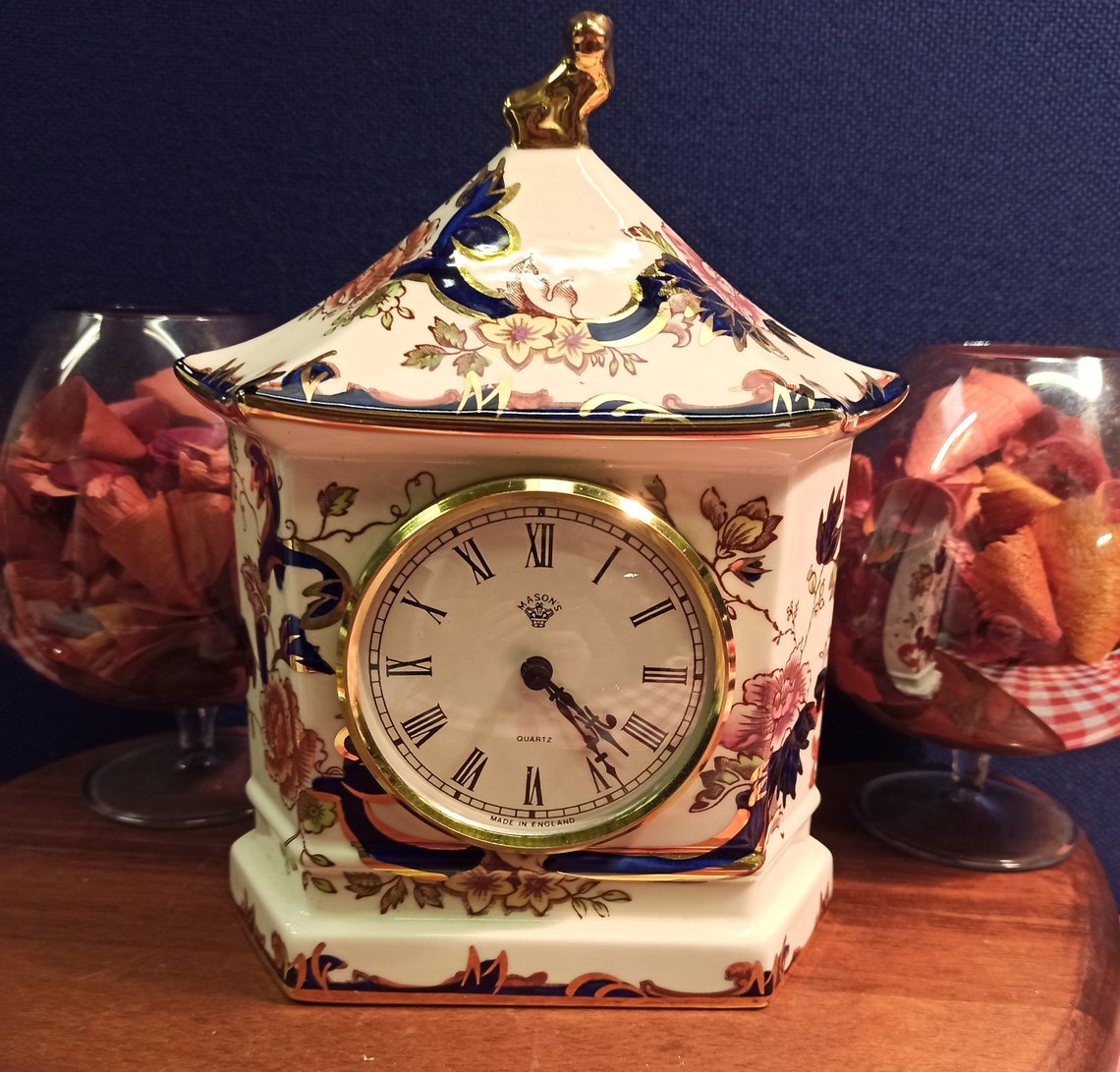 Masons Quartz Mantle Clock. Mandalay Pattern. Excellent | Etsy