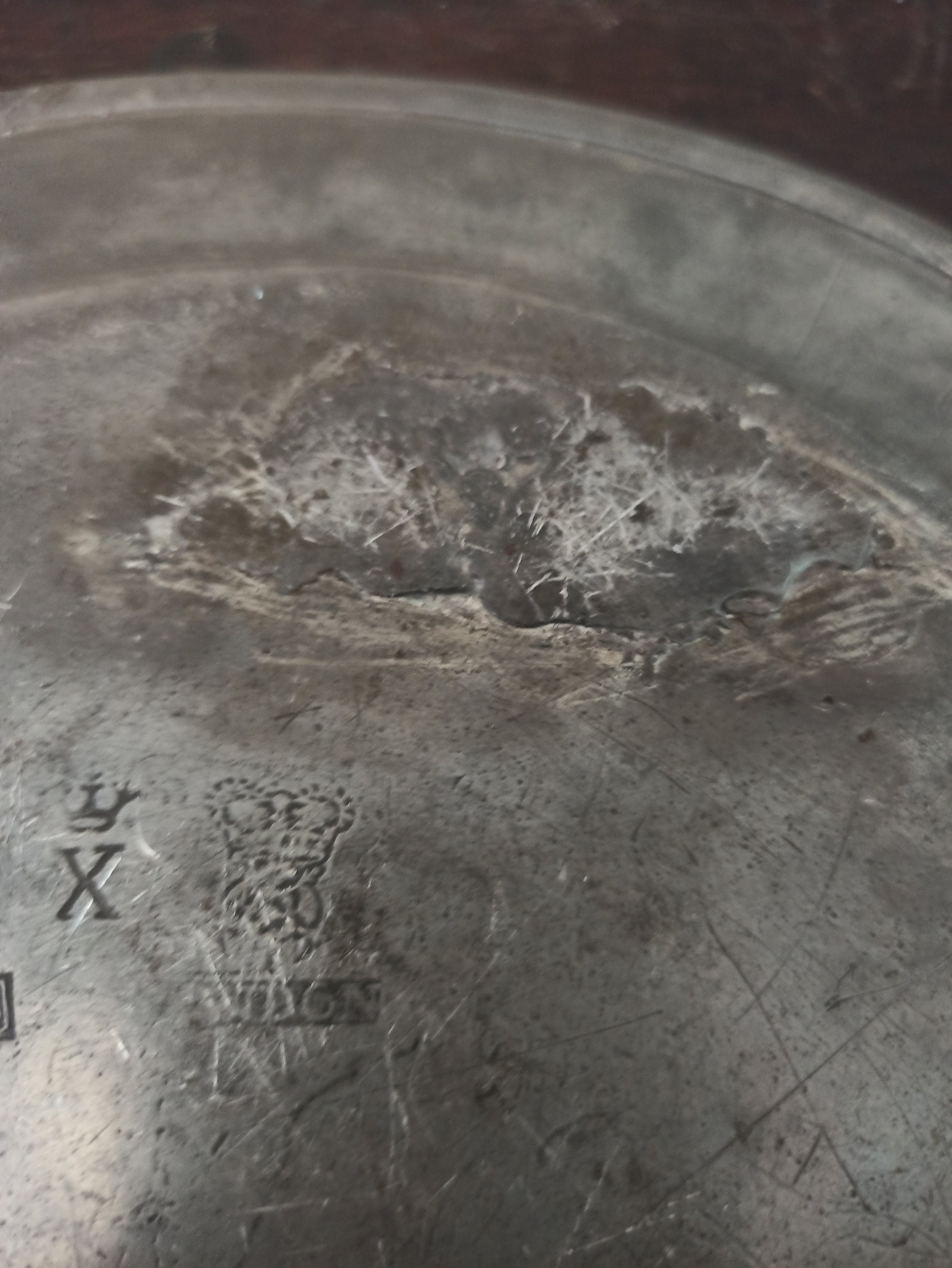 Heavy Antique Pewter Plate. Early to Mid 1700s. J Watts. Very Rare ...