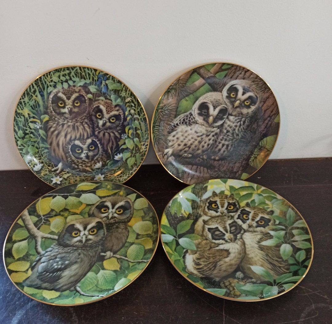 Vintage Danbury Mint Collectors Plates. Owls by Robert Hersey. - Etsy