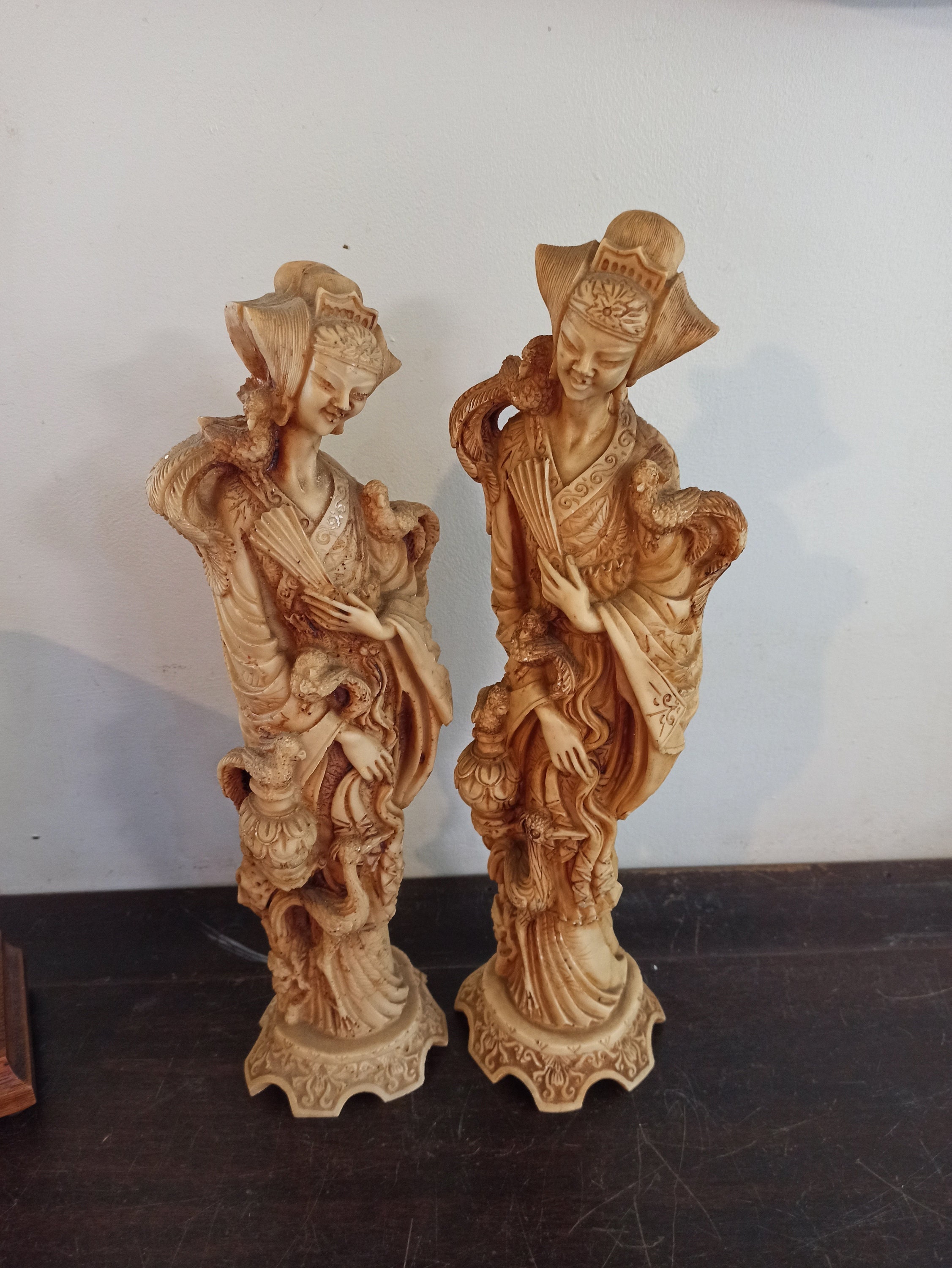 A Pair of Vintage Japanese Women Resin Figurines. - Etsy