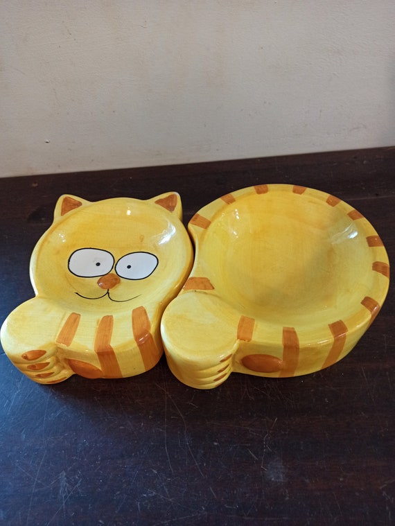 Garfield Style Nibbles Dishes. 2 Compartments. | Etsy