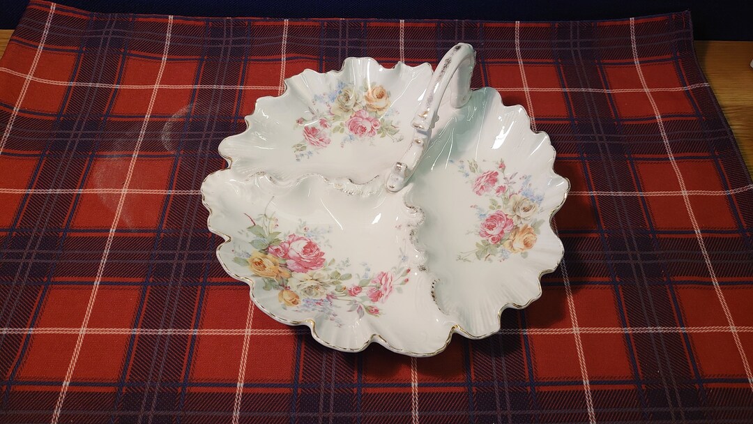 Antique Porcelain Triple Compartment Bowl With Handle. Czech - Haas ...
