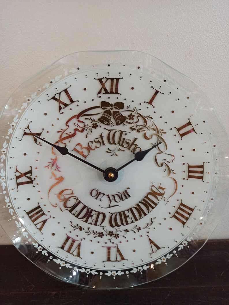 Vintage Golden Wedding Anniversary Wall Clock. Battery - Etsy UK