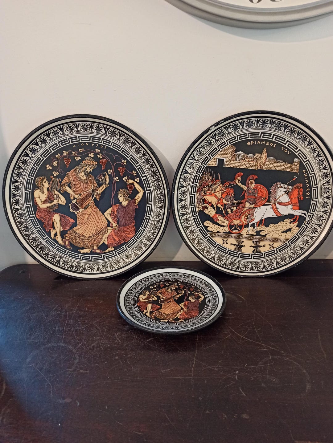 Greek Wall Plates. Warriors and Greek God. Vintage. - Etsy