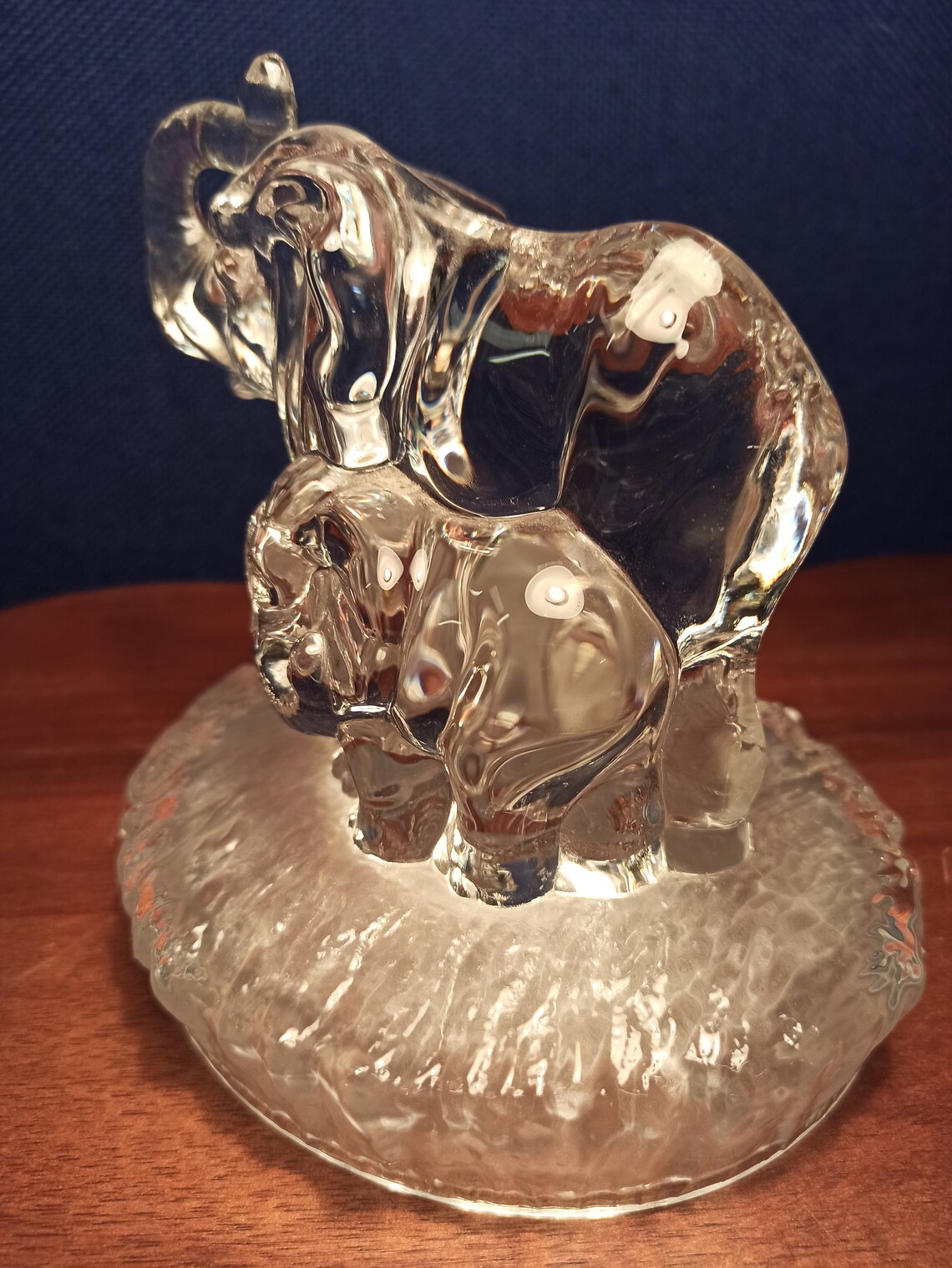 Vintage Lead Crystal 24% Elephant With Baby Ornament. - Etsy