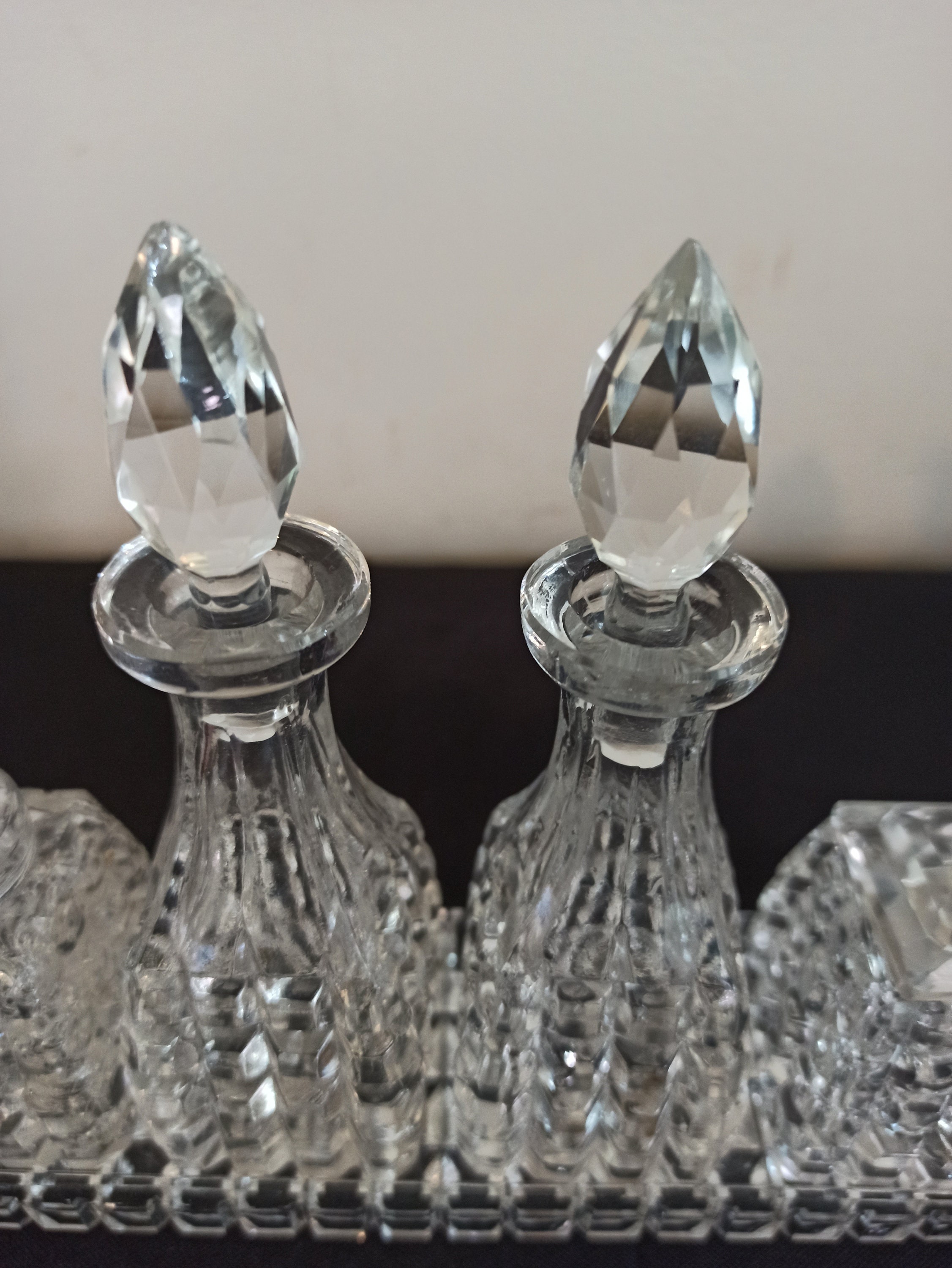 Vintage Lead Crystal Condiments Set. Very Good Condition. | Etsy
