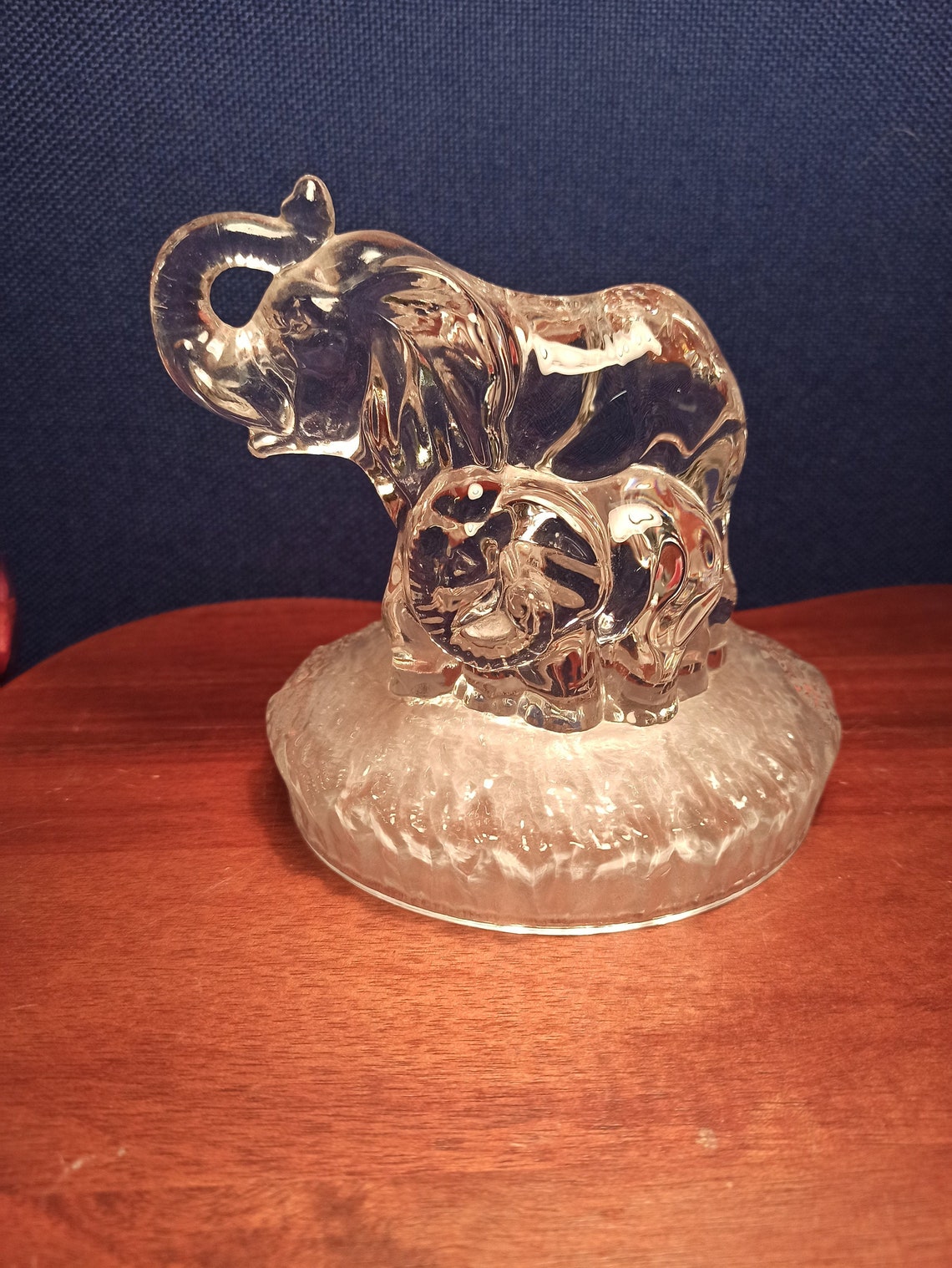 Vintage Lead Crystal 24% Elephant With Baby Ornament. - Etsy