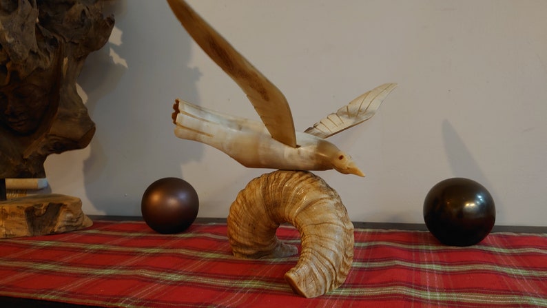 Unique Seagull in Flight Sculpture Carved From Animal Horn - Etsy UK