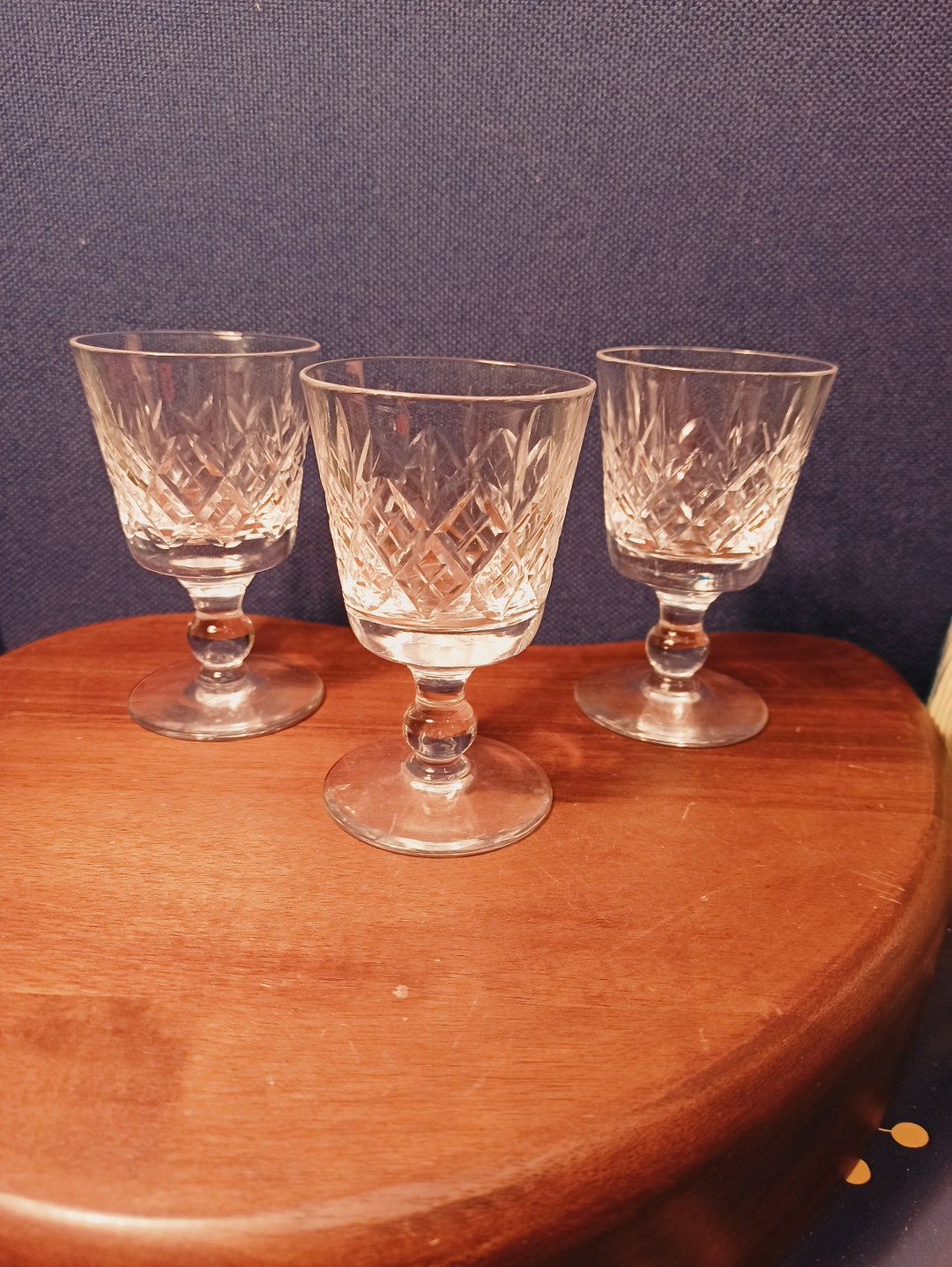 Vintage Set Of Three Sherry Glasses Very Good Condition Etsy