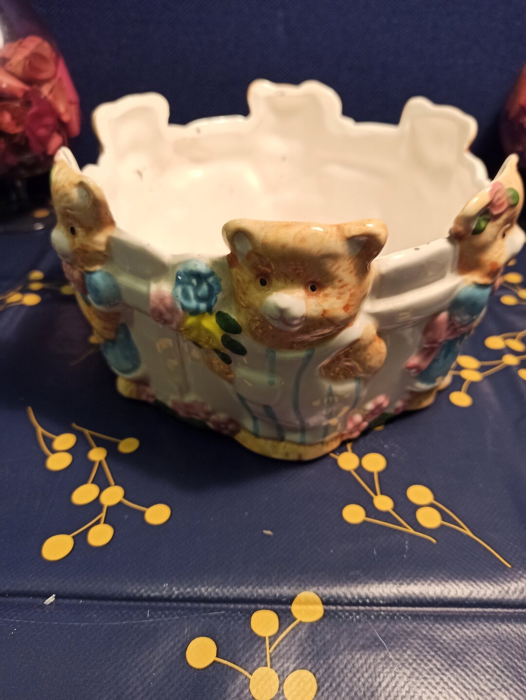 Teddy Bear Plant Pot. Good Condition. - Etsy